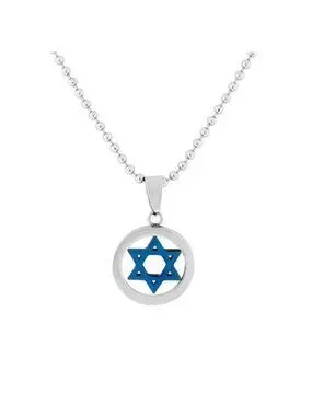 Jewelry | Stainless Steel Silver Blue Twotone Jewish Star David Mens ...